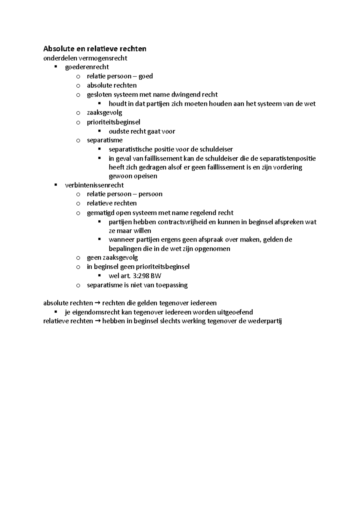 Absolute en relatieve rechten - Absolute en relaieve rechten onderdelen ...