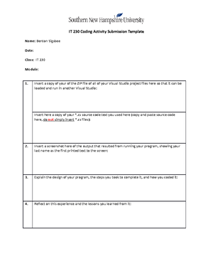 Module 2 Coding Activity AddMultiplyFourInts - IT 230 Coding Activity Submission Template Submit ...