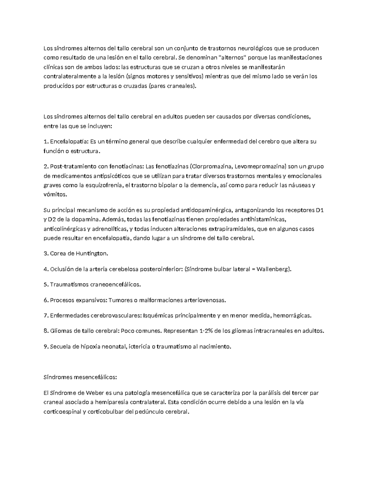 Síndromes Alternos - nel. - Los síndromes alternos del tallo cerebral ...