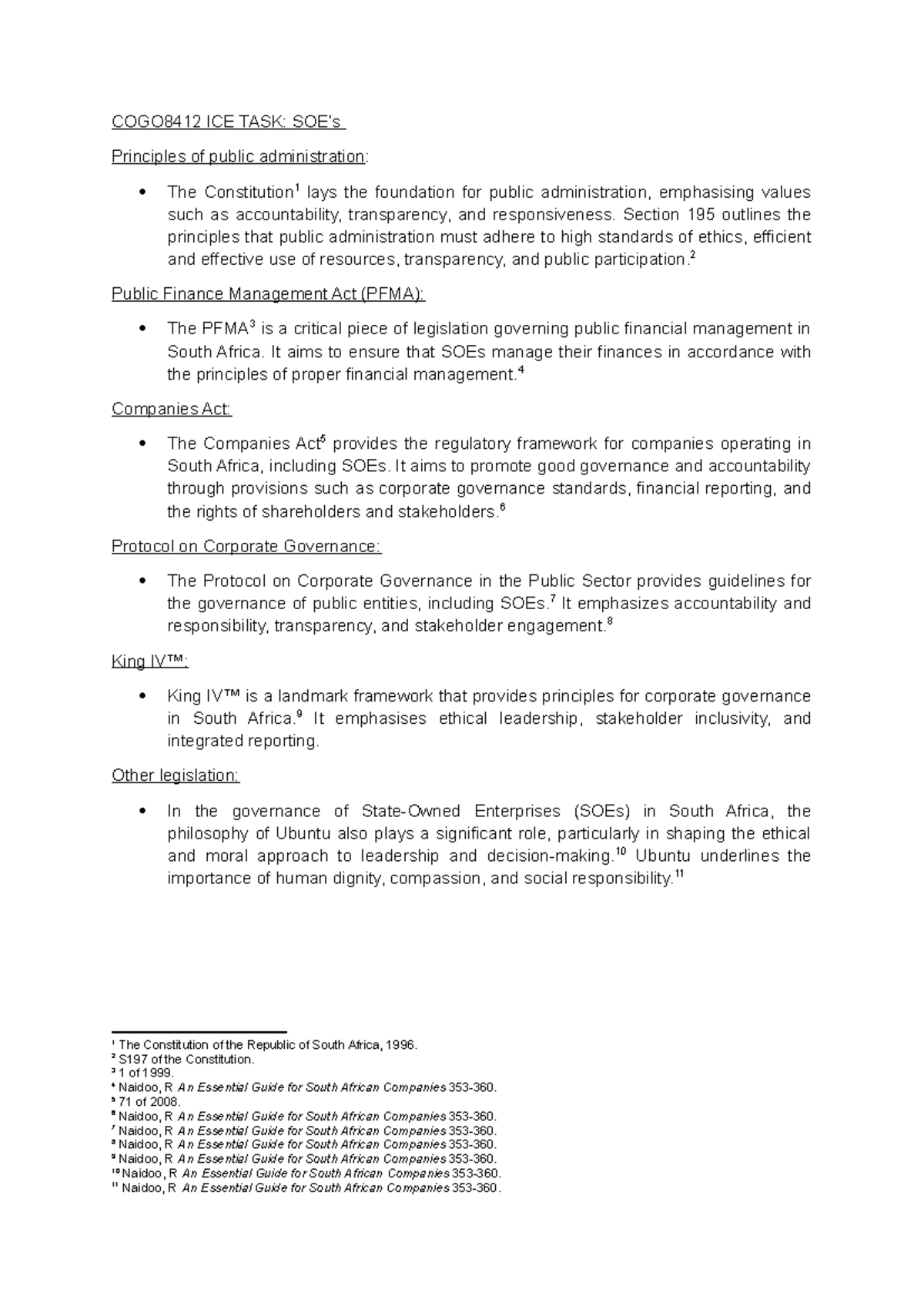 COGO8412 ICE TASK 6 - ice task for practice - COGO8412 ICE TASK: SOE’s ...