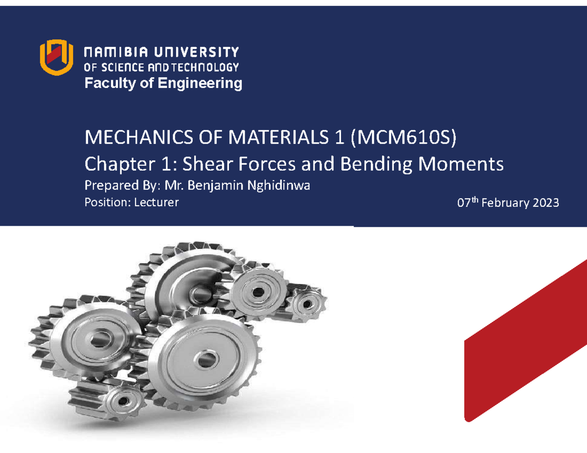 Chapter 1 - Shear Forces and Bending Moments - Mechanics of materials ...