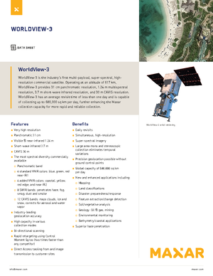 Worldview-2 - Hoja de datos satelites - data sheet Features Very high ...