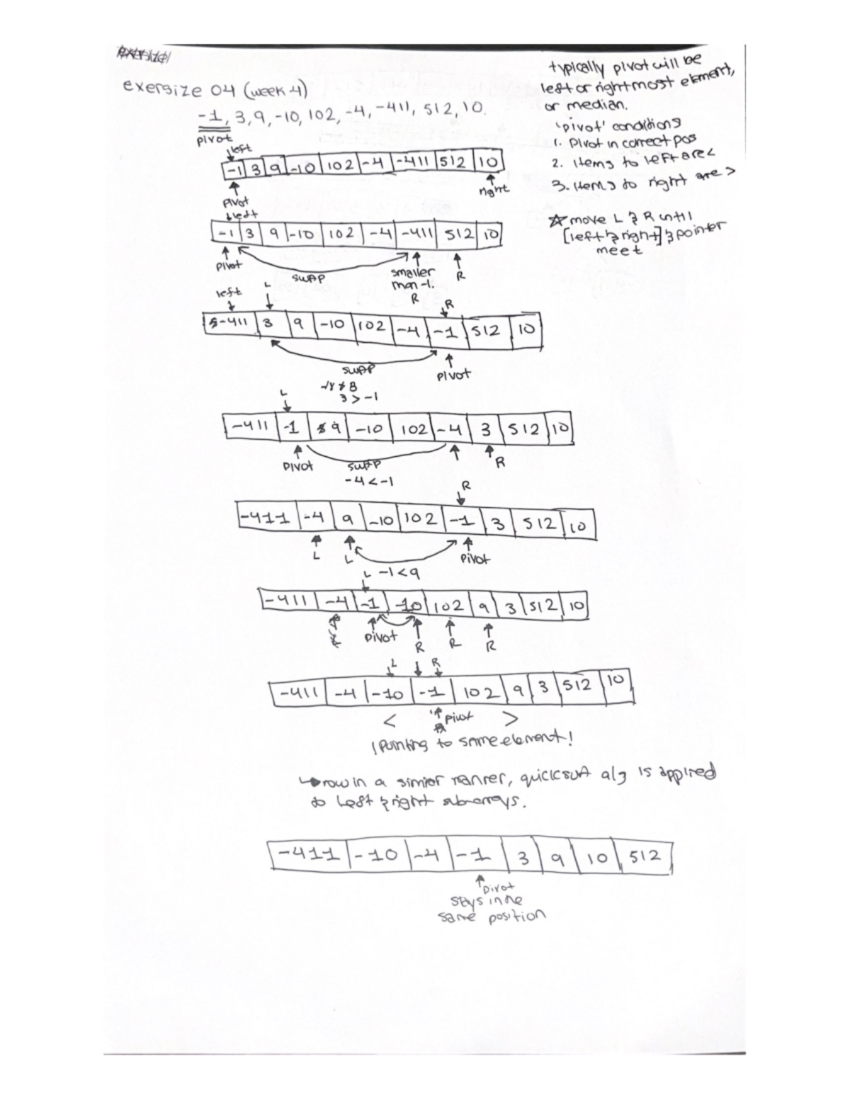Quick Sort Visual - lab 10 - exersize 04 (week 4) left or rightmost ...
