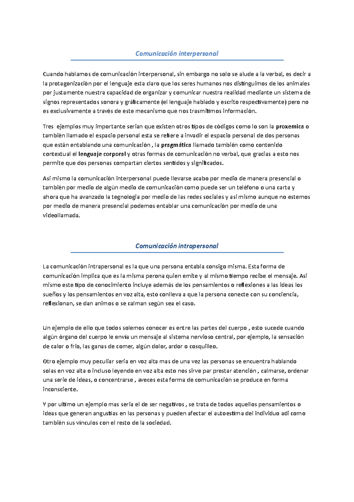 Actividad 3 - hola - Comunicación interpersonal Cuando hablamos de ...