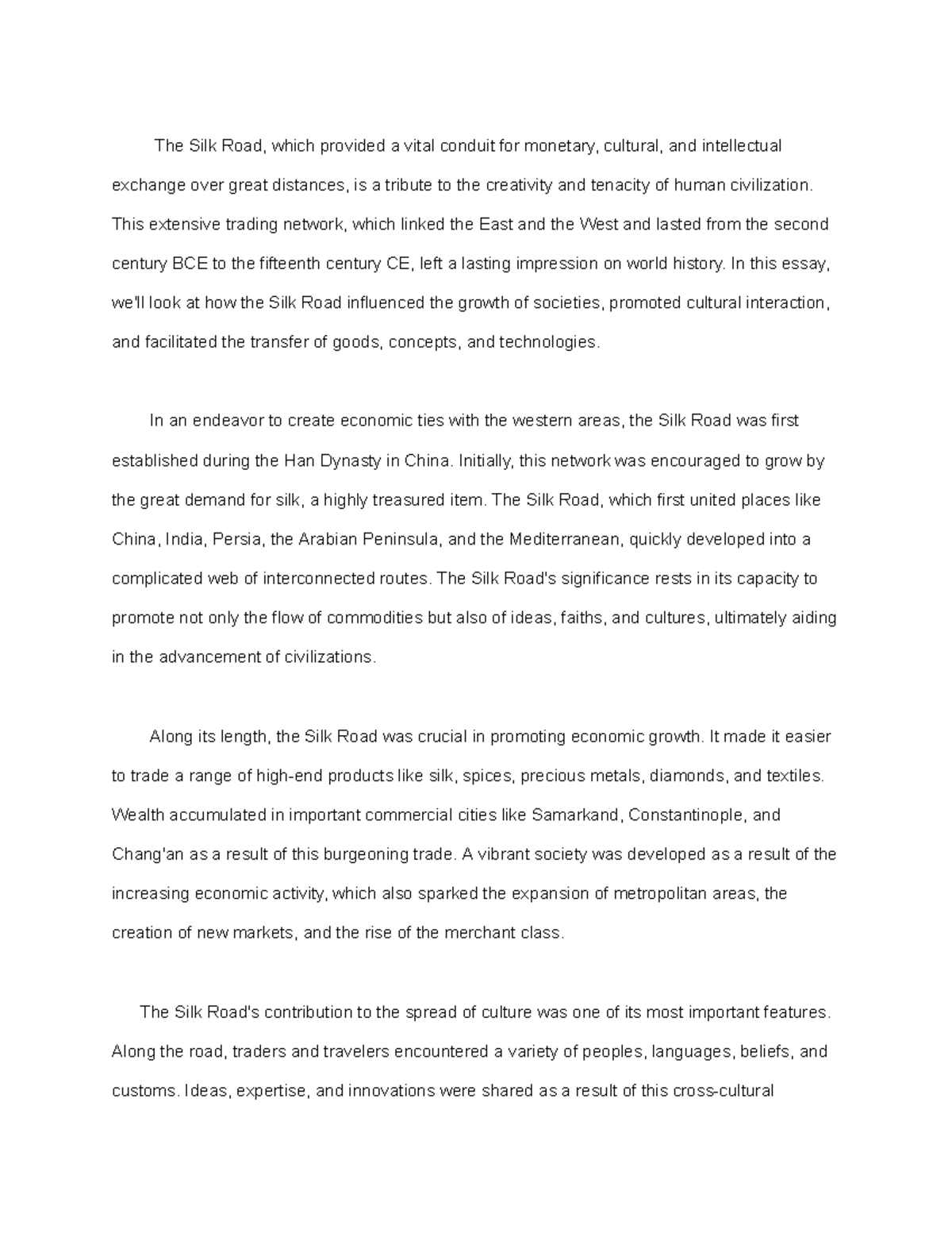 Ap world silk road - The Silk Road, which provided a vital conduit for ...