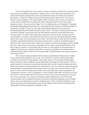 ACOM 265 RAT 2 - RAT 2 Study guide - Expectancy violations theory- EVT ...