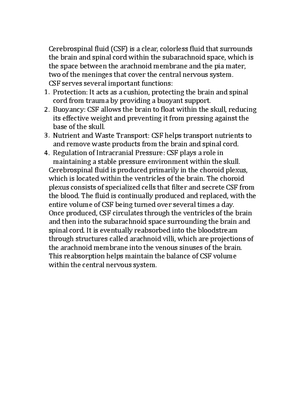 Cerebral Spine Fluid - Cerebrospinal fluid (CSF) is a clear, colorless ...