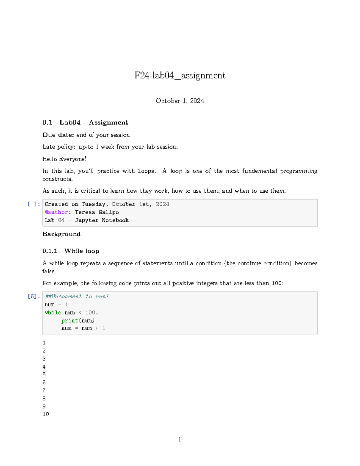 F24-lab04 assignment - lab - F24-lab04_assignment October 1, 2024 0 Lab04 - Assignment Due date ...