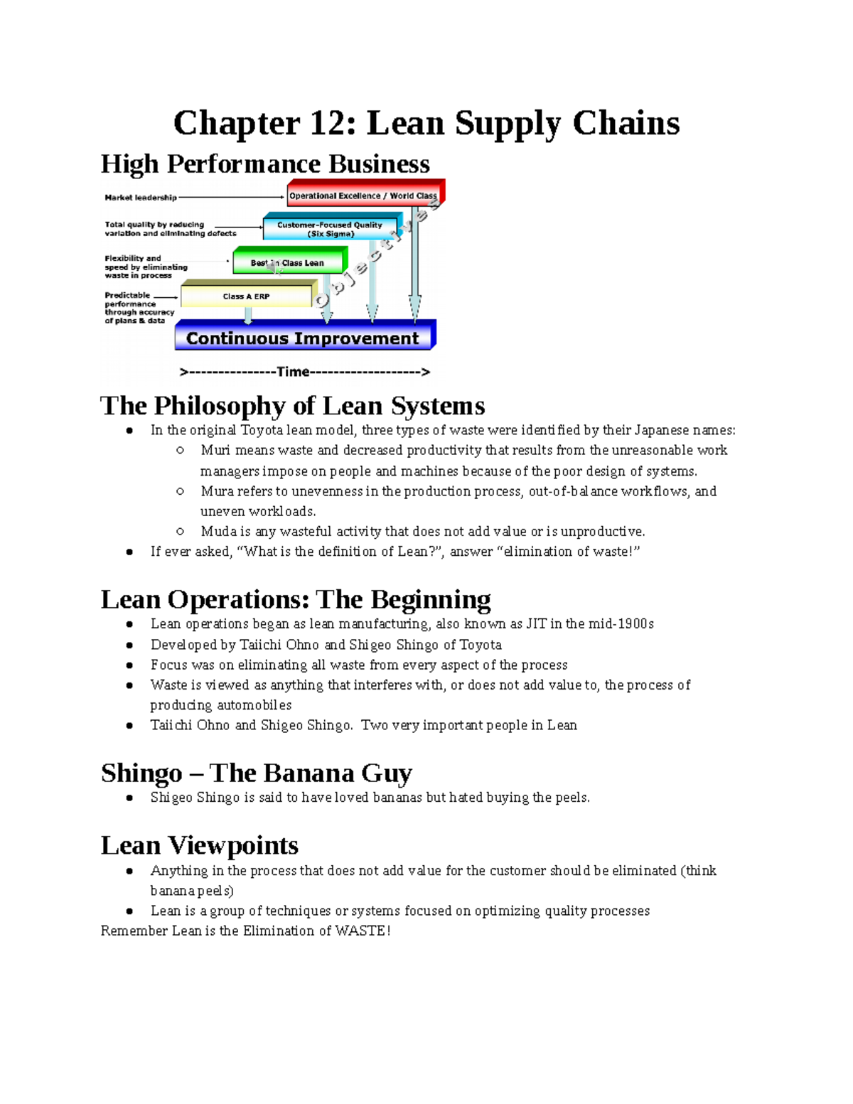 Chapter 12 Lean Supply Chains - Chapter 12: Lean Supply Chains High ...