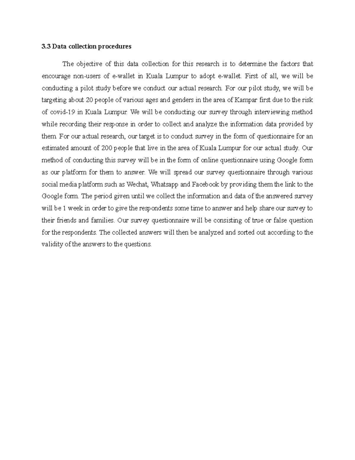 3.3 data collection procedures - 3 Data collection procedures The ...