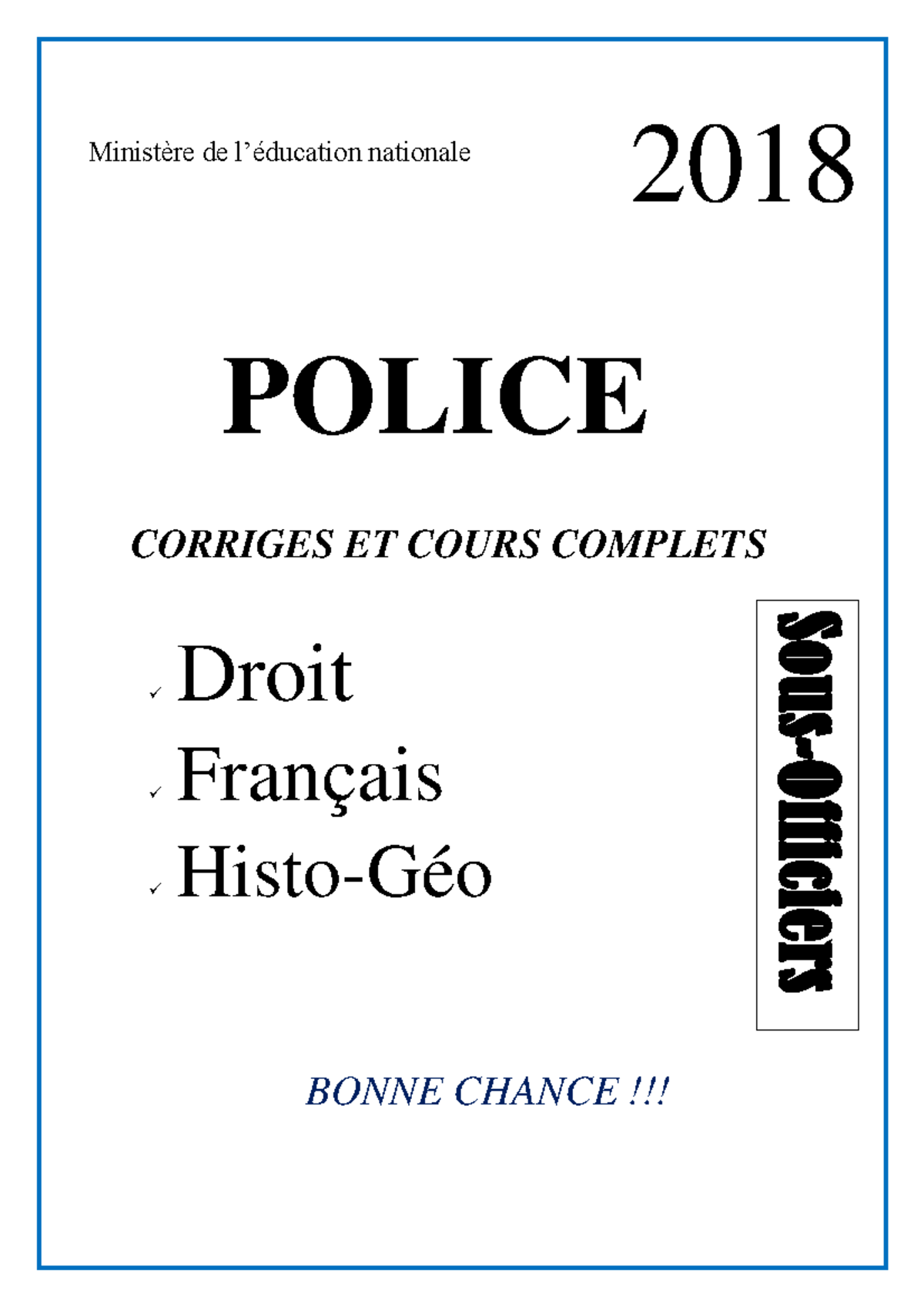 Fascicule Concours Police Nationale - 2018 POLICE CORRIGES ET COURS ...