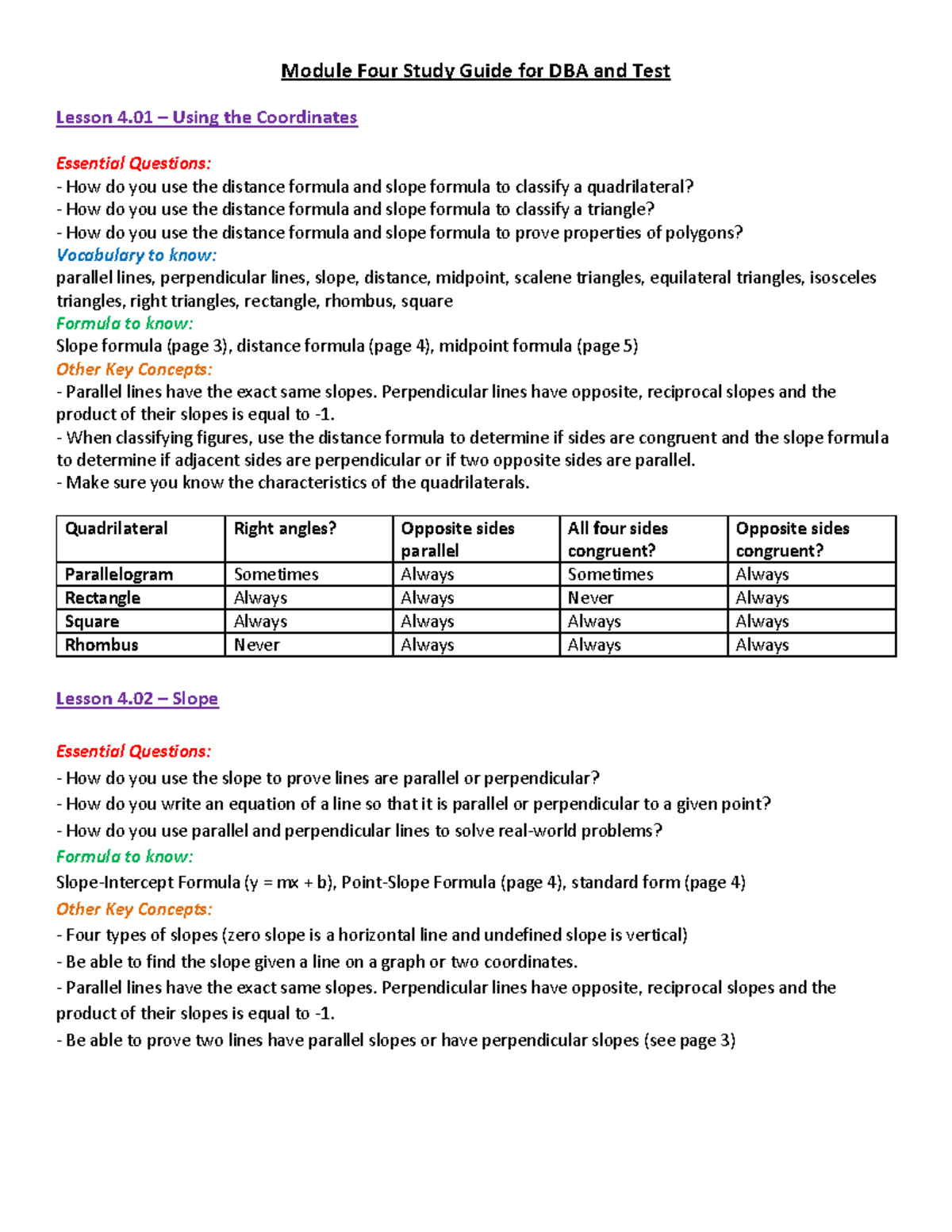 Module+Four+Study+Guide+for+DBA+and+Test - Module Four Study Guide for ...