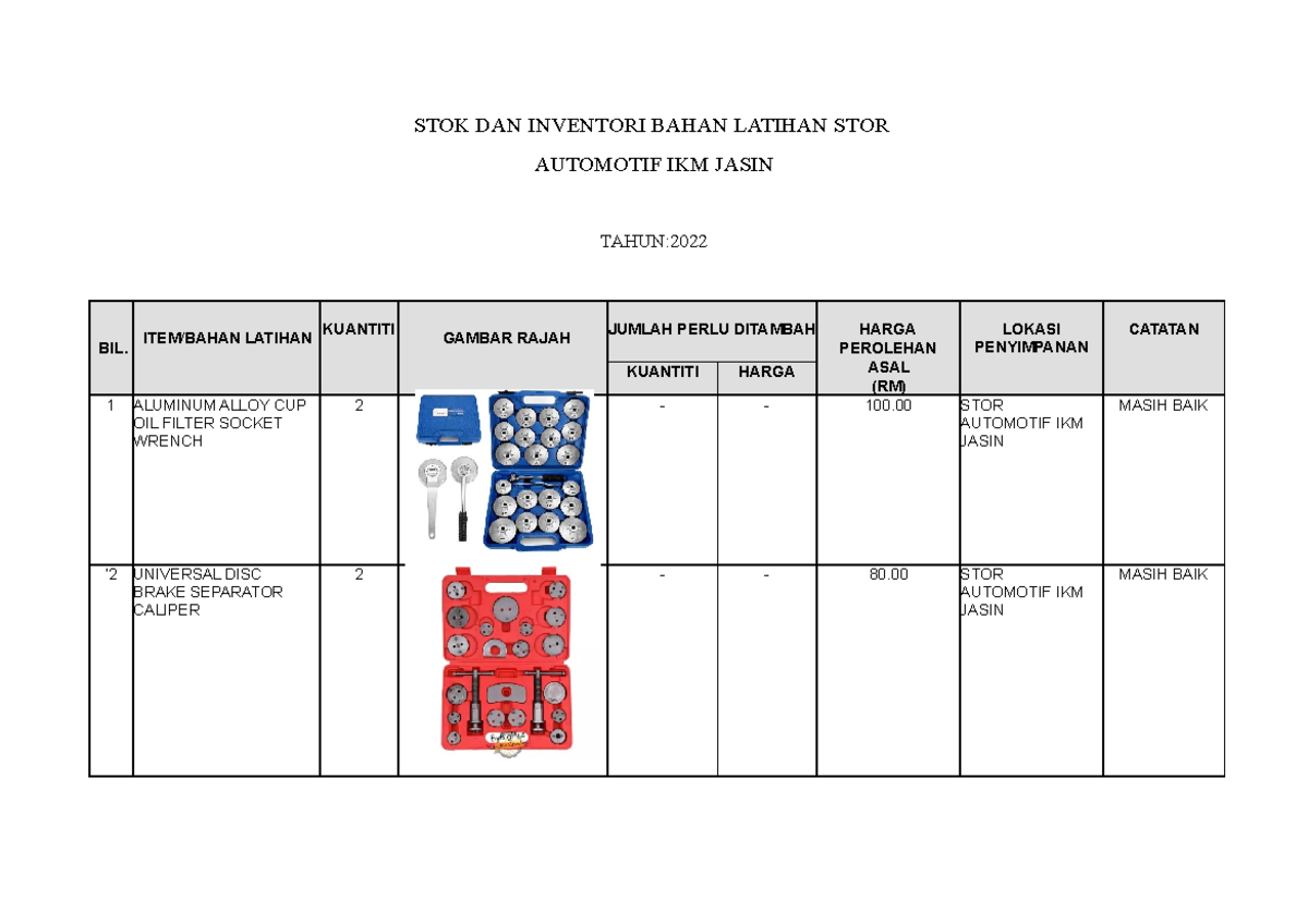STOK DAN Inventori Bahan Latihan STOR (Auto Recovered) - STOK DAN ...