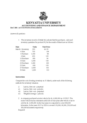 BAC 200 Notes Upload - BAC 200: ACCOUNTING FOR ASSETS COMPILED BY: DR ...