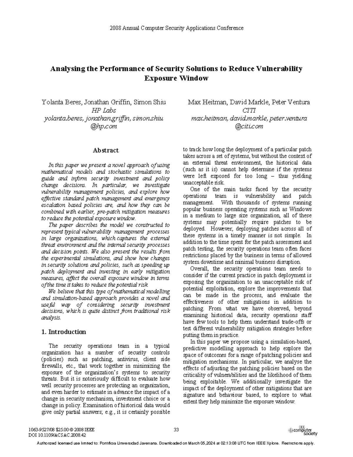 Analysing the Performance of Security Solutions to Reduce Vulnerability Exposure Window - In ...