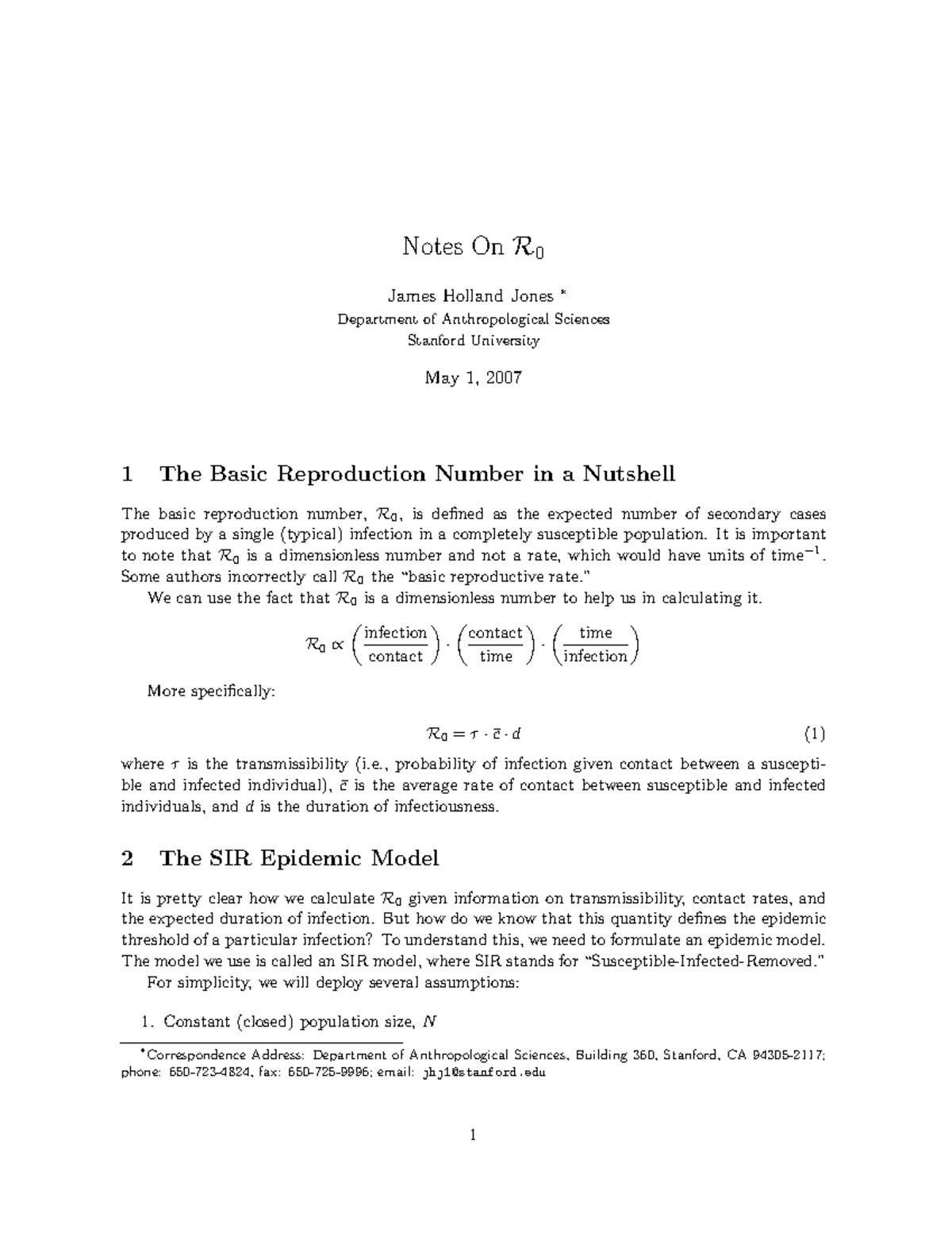 Jones-on-R0 - This document provides a full description of the basic ...