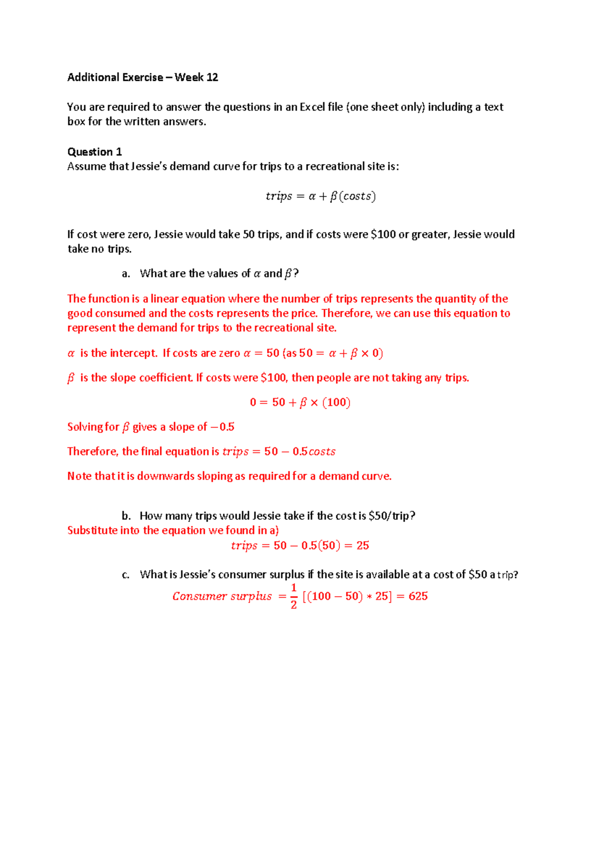 Tutorial 11 - solutions Additional practice questions - Additional ...