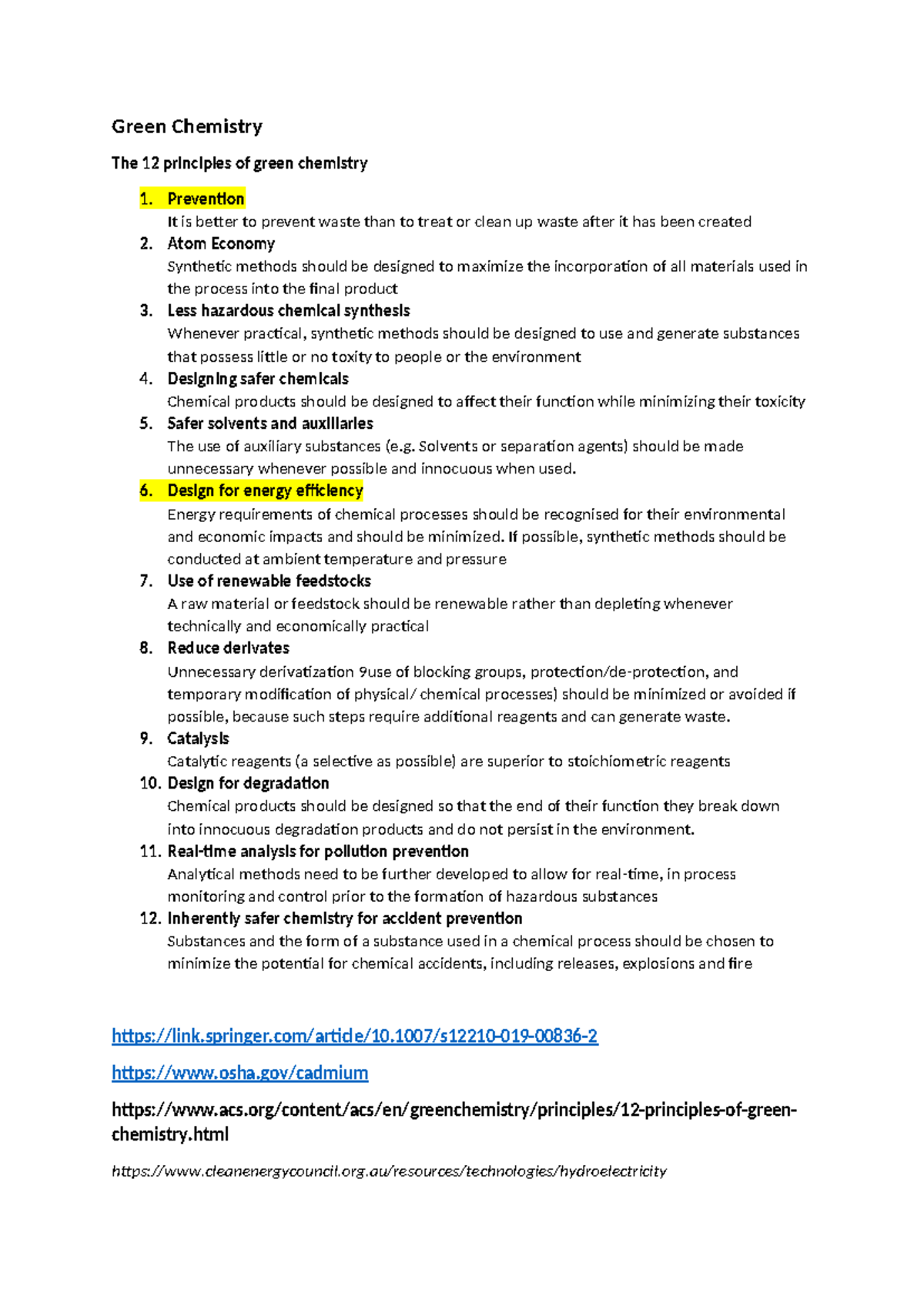 Green Chemistry principles - Green Chemistry The 12 principles of green ...
