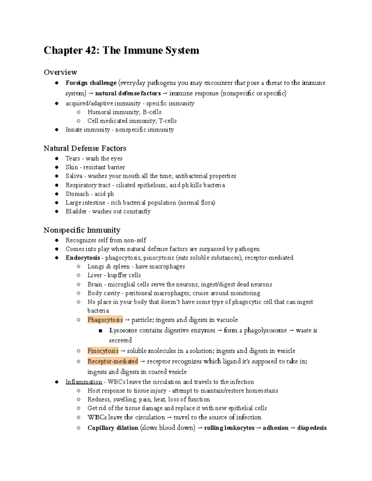 Immune System - Professor Art Goven III - Chapter 42: The Immune System ...