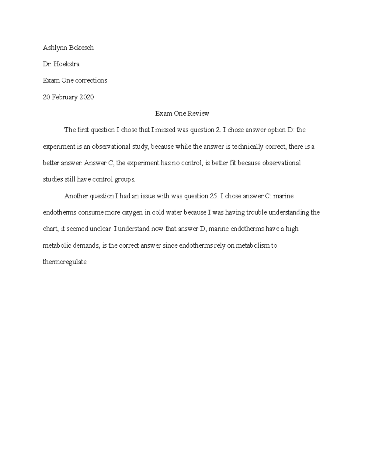 Exam one review, redo - Reworking problems from the first exam ...