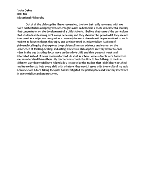 Field Observation reflection paper - Taylor Oakes Field observation ...