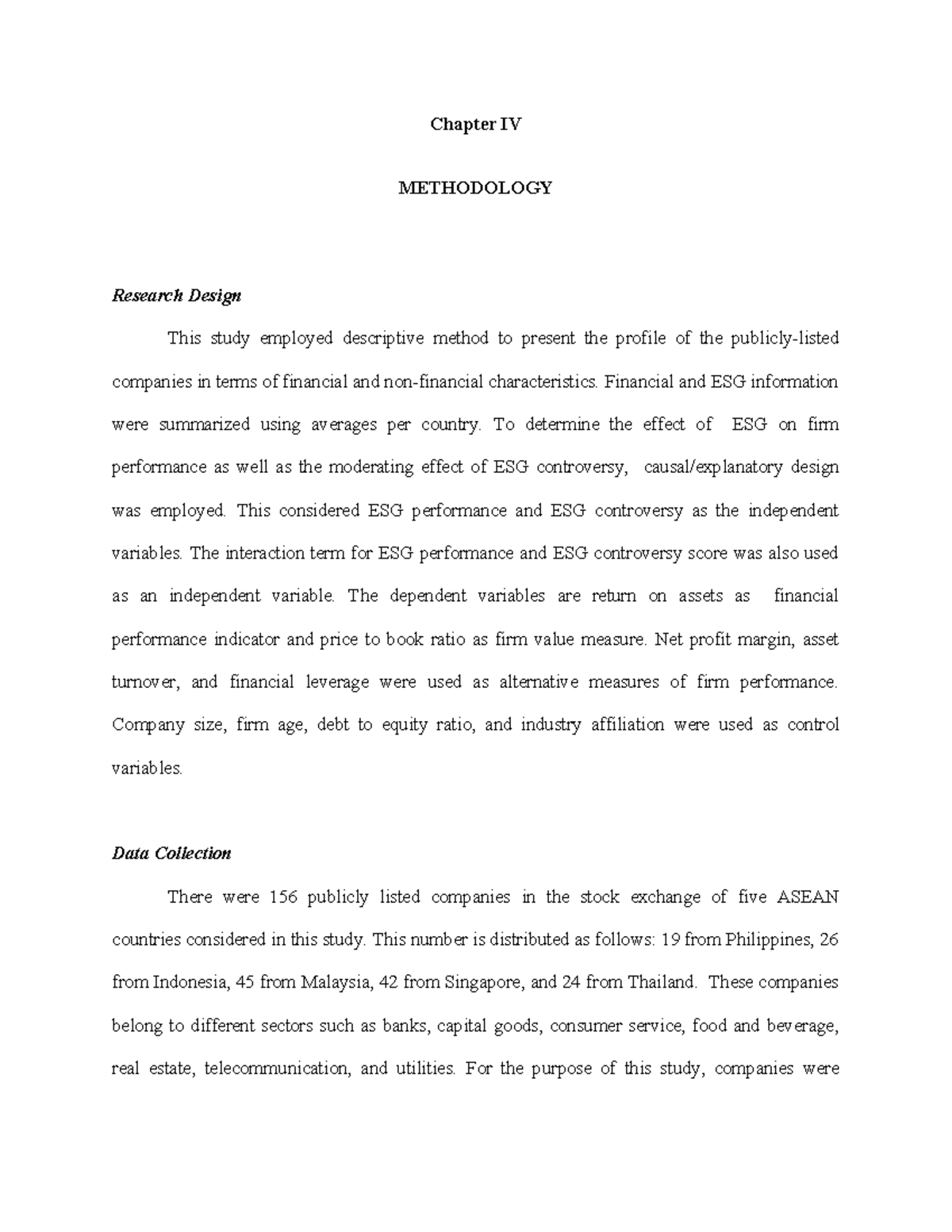 Sample Research Methodology - Chapter IV METHODOLOGY Research Design ...