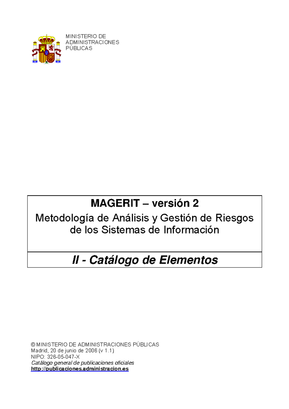 Cat-es-v11 - Gestión de riesgos - MINISTERIO DE ADMINISTRACIONES ...