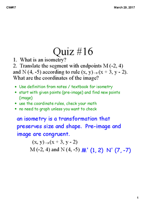Geometry Chapter 8 Test - BEGINS ON BACK Geometry Chapter 8 Test Name