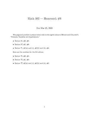 Math103finalstudyguide - Math 103 (Complex Variables) Final Exam Study ...