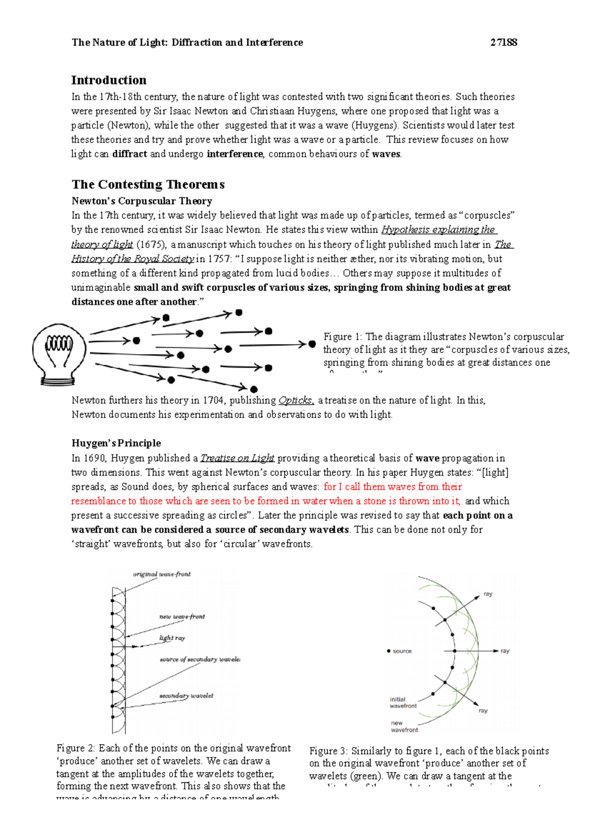 Physics Depth Study Section 1 Drafting - The Nature of Light ...
