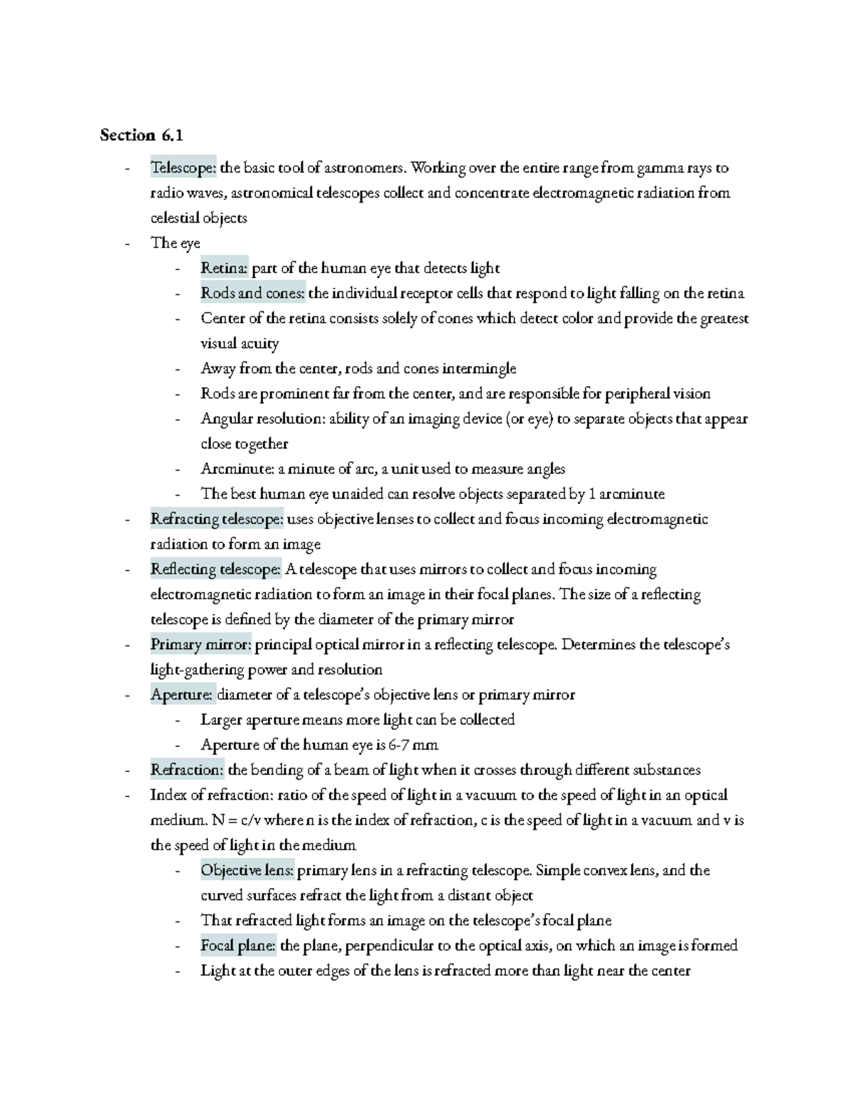 21st Century Astronomy - Chapter 6 - Section 6. Telescope: the basic ...