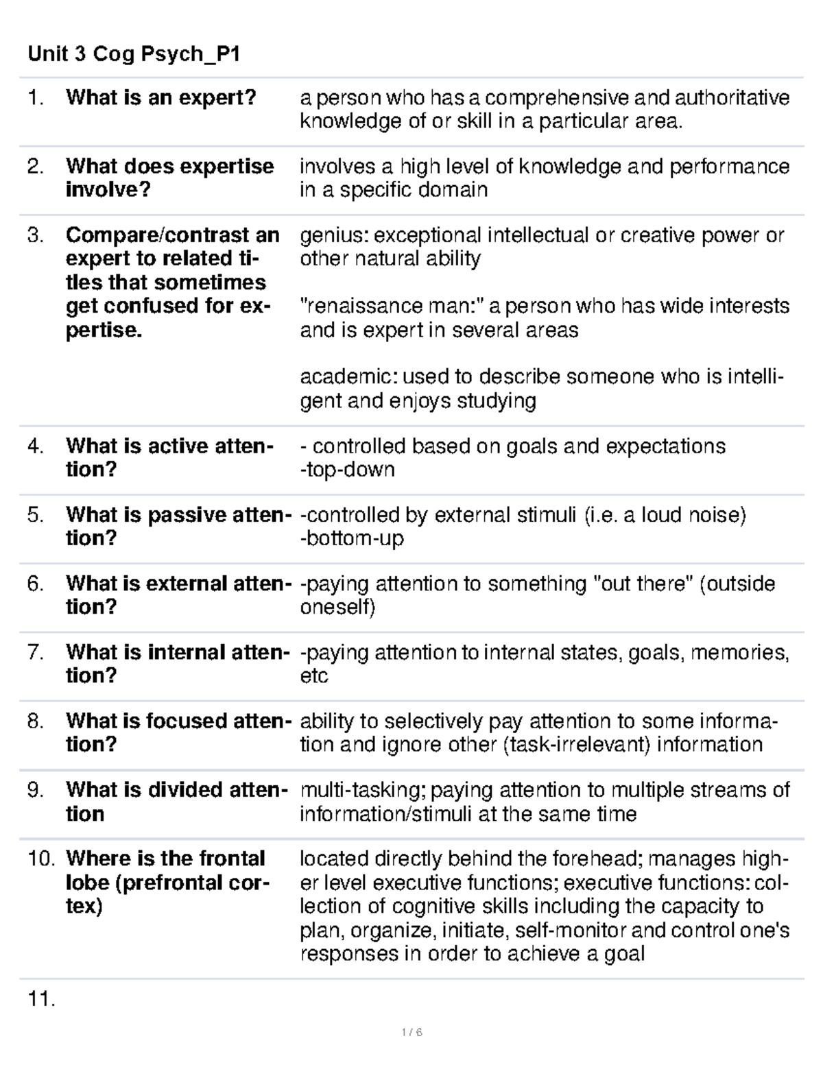 Cog psych unit 3 Part1 - Minnigh - Unit 3 Cog Psych_P What is an expert ...