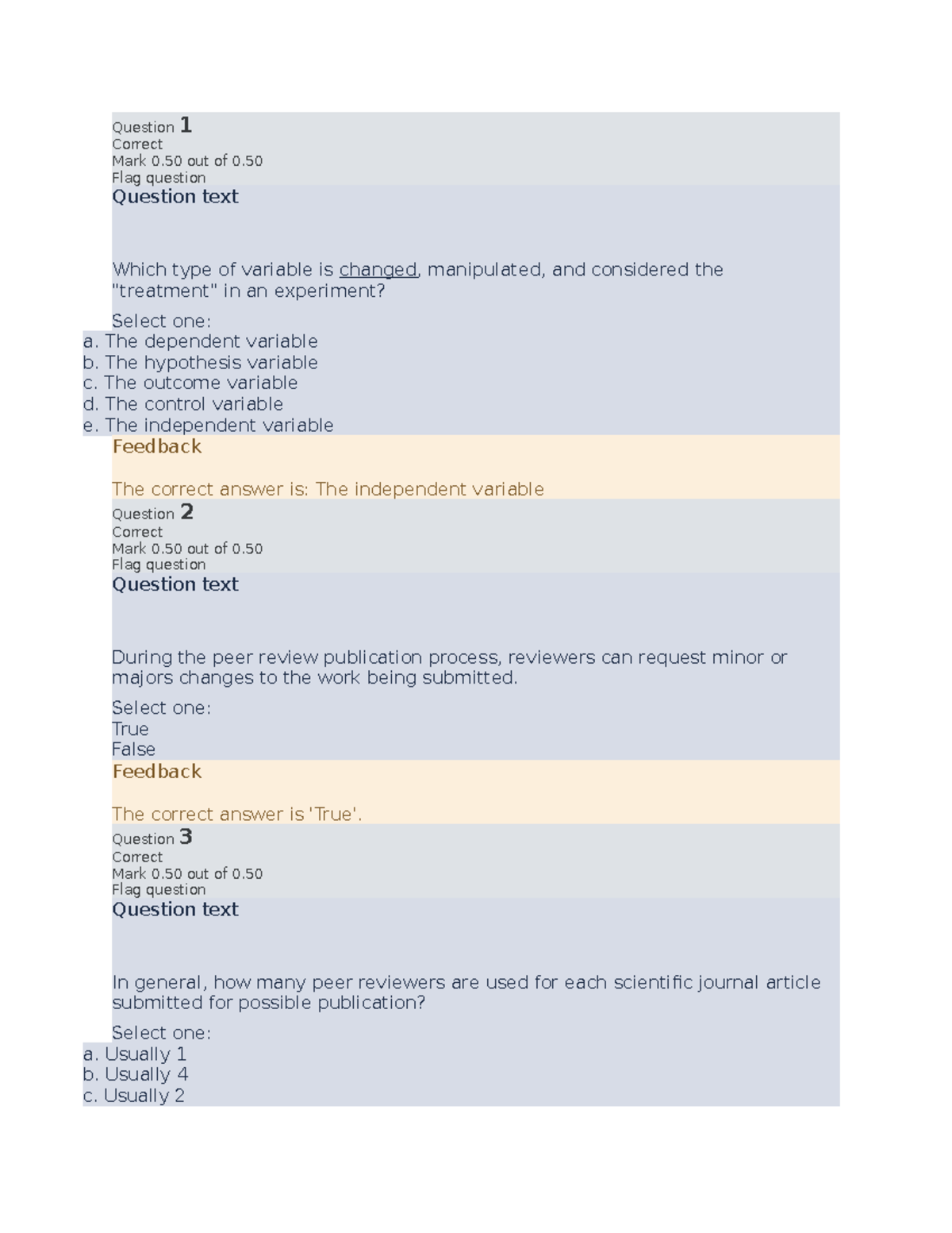 KIN 355 Exam 1 Key - Question 1 Correct Mark 0 out of 0. Flag question ...