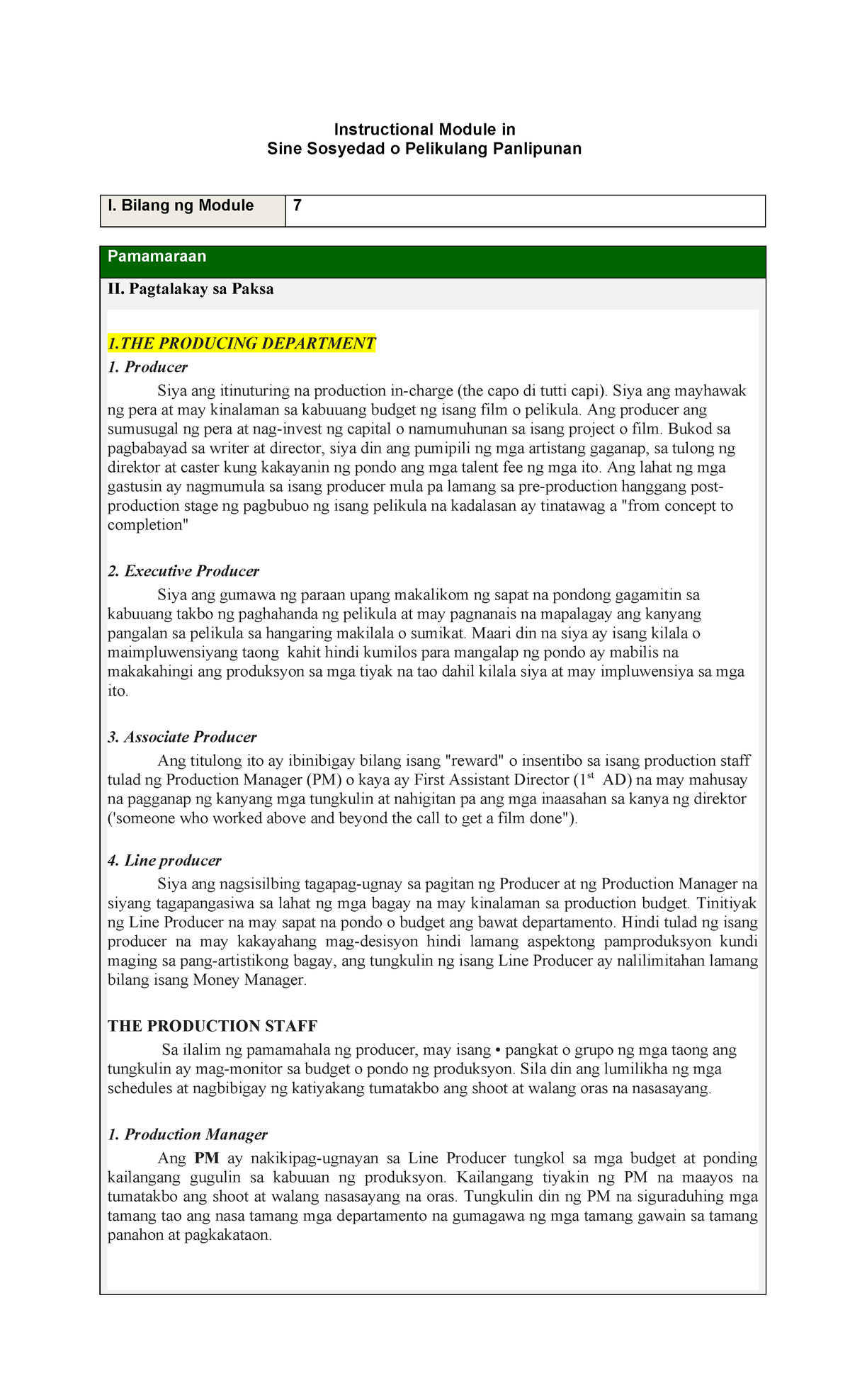 Module-7 - Kbhonb - Instructional Module in Sine Sosyedad o Pelikulang ...