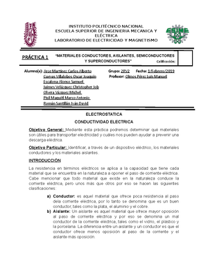 PRÁCTICA 1 ELECTRICIDAD INDUSTRIAL INGENIERÍA INDUSTRIAL - INSTITUTO POLITÉCNICO NACIONAL UNIDAD ...