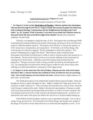 Genesis Ch. 1-4 Guide - Theology 111-08 H Genesis 1-4 Reading Guide ...