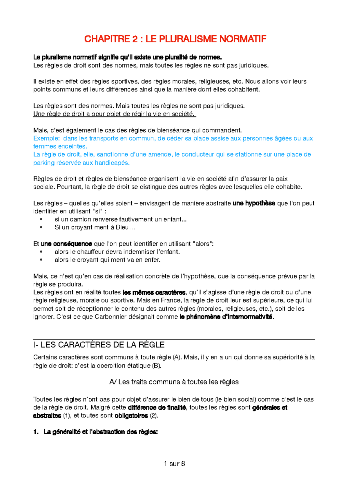 Le pluralisme normatif - CHAPITRE 2 : LE PLURALISME NORMATIF Le ...