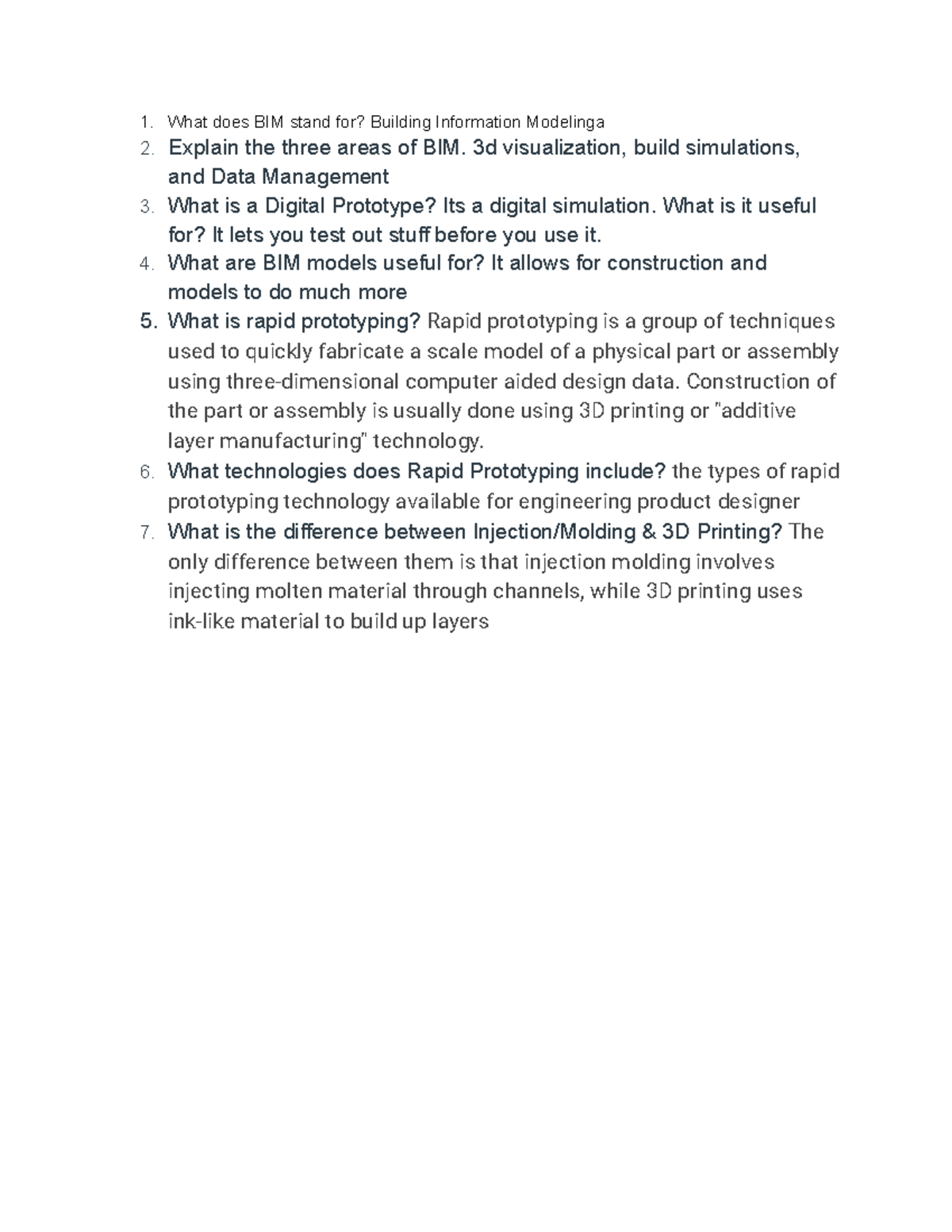 Understanding BIM - 1. What does BIM stand for? Building Information ...