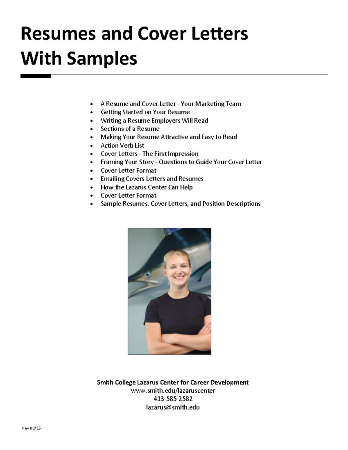 Resume-book - Resumes and Cover Letters With Samples Rev 08/ Smith ...