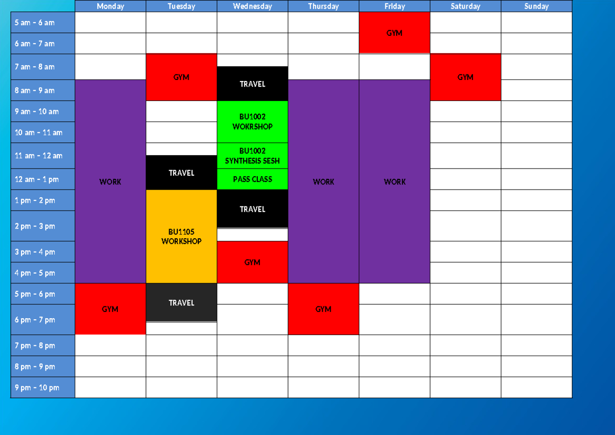 Trimester 1 2022 Weekly Planner - BX2016:03 - Monday Tuesday Wednesday ...