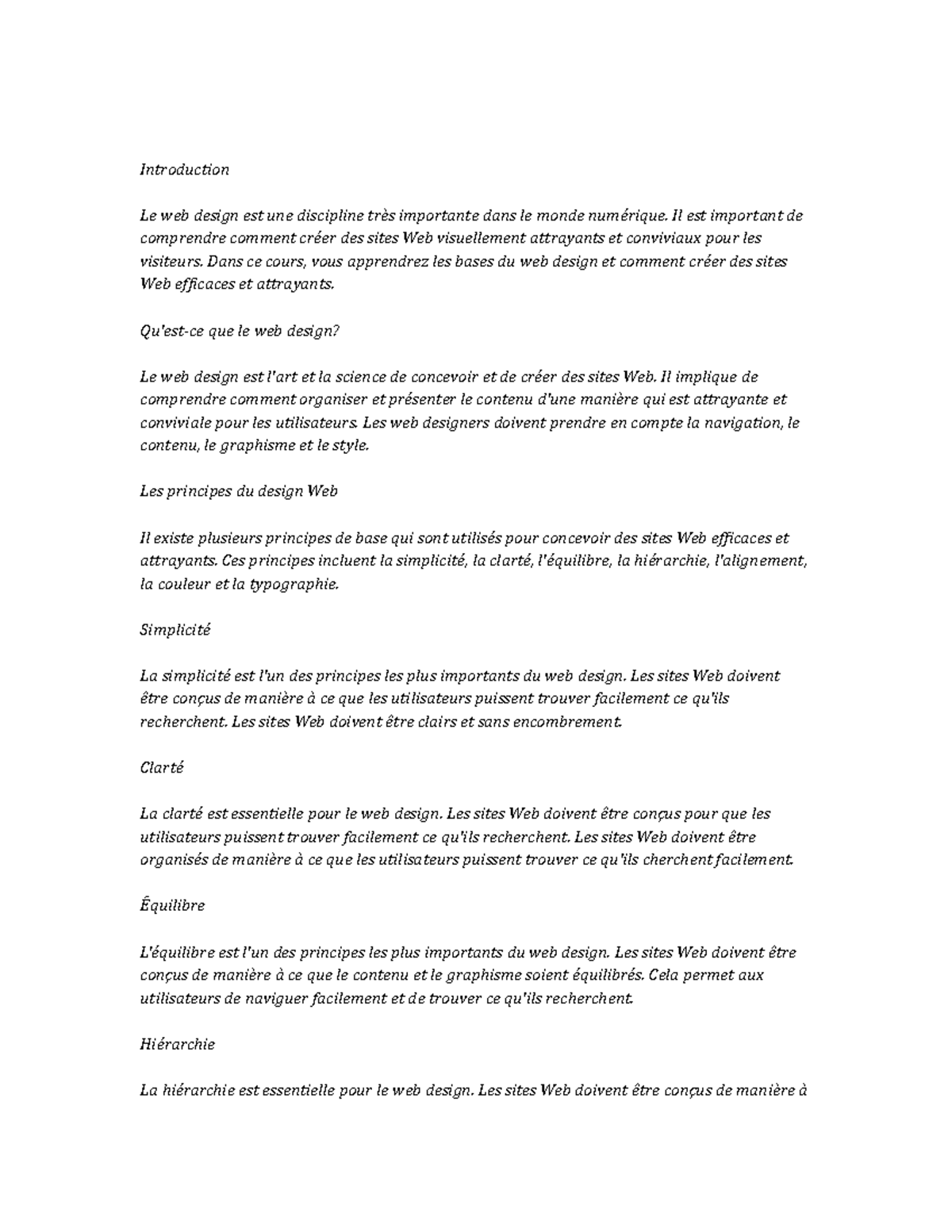 Web Design note study - Introduction Le web design est une discipline ...