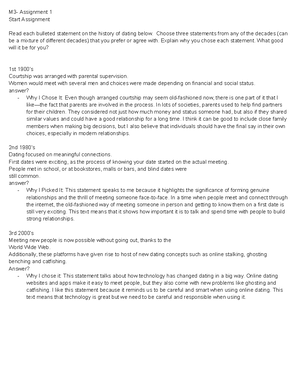 M4- Assignment 1 (Pre-lesson) - Read each sentence carefully. Write A ...