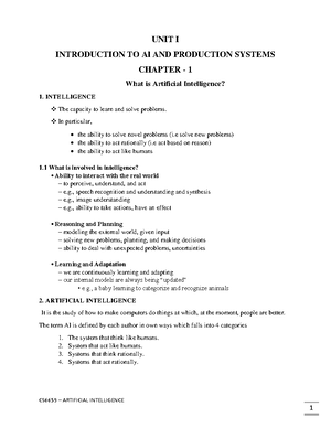 AI Unit - 2 pdf - Lecture notes 2 - 3/23/2021 1 Dr. R. Rajkamal ...