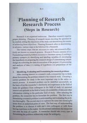 Steps in research process - Research methods for management - Studocu