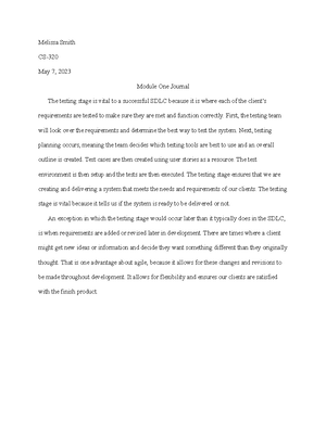 CS 250 Module 5 Journal Melissa - Melissa Smith CS- February 4, 2023 ...