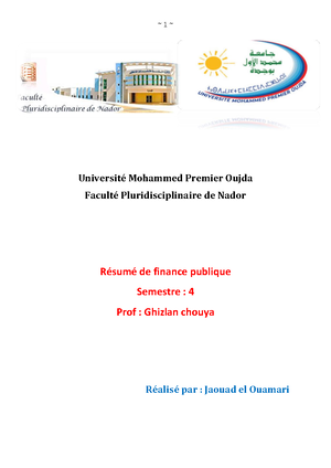 PFE - projet de fin d'études - Département des sciences Economiques et ...