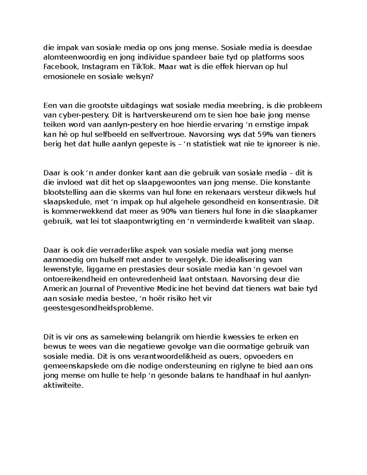 Effects of Social media - die impak van sosiale media op ons jong mense ...