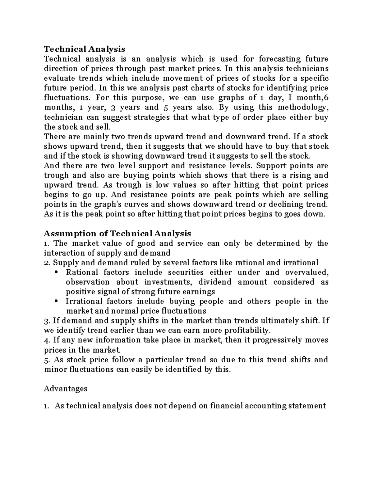 Technical analysis - Technical Analysis Technical analysis is an ...