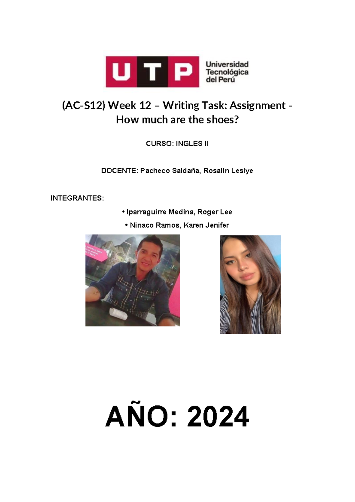 (AC-S12) Week 12 Writing Task Assignment - How much are the shoes - ingles, tarea - Studocu