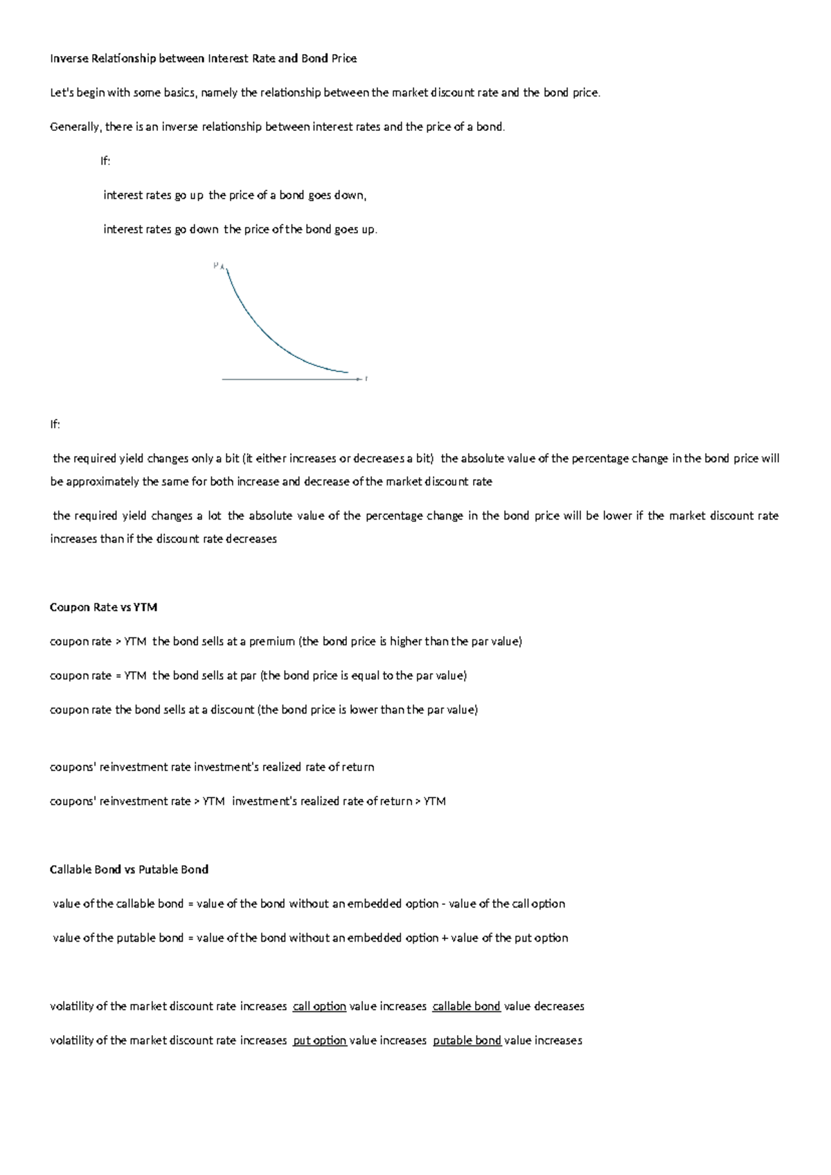 Inverse Relationship between Interest Rate and Bond Price - Generally ...